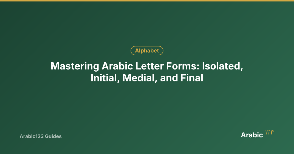 Arabic Letter Forms: Master All 4 Positions Guide | Arabic123